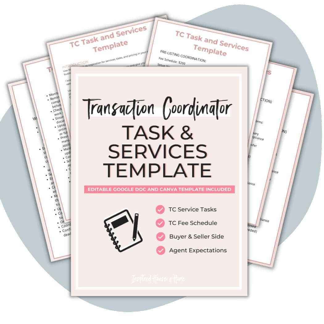 Transaction Coordinator Task and Services Template – Inspired House and ...