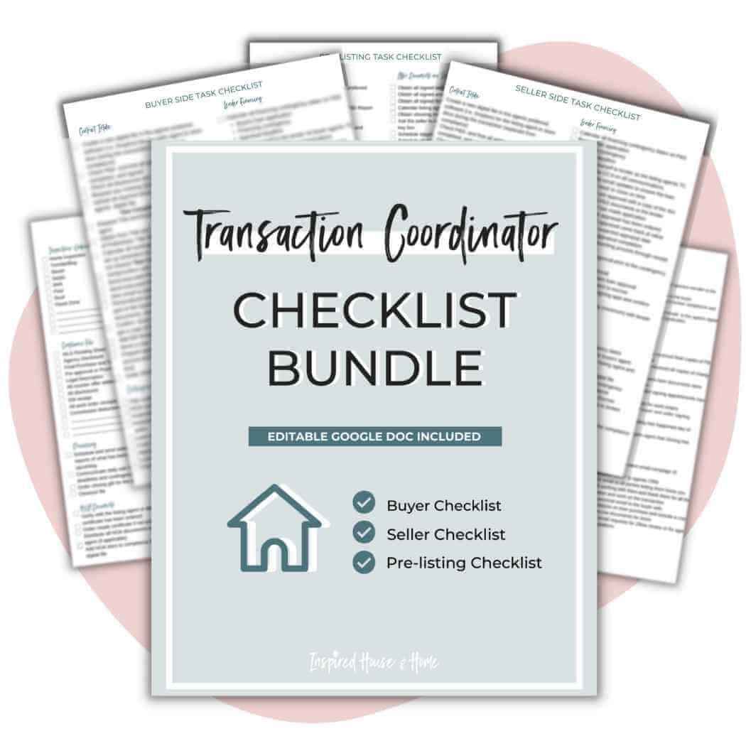 Transaction Coordinator Checklist – Inspired House and Home Shop